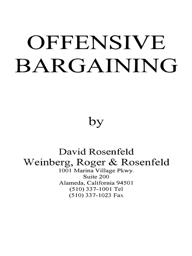 Rosenfeld Offensive Bargaining PDF | PDF | Unfair Labor Practice | Employment