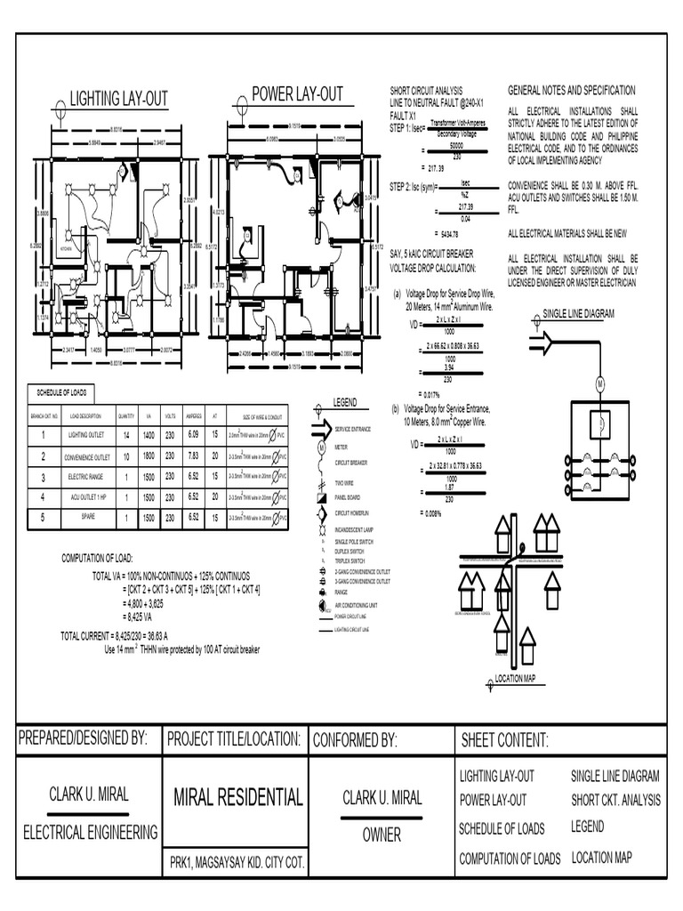 Ee411 Miral Residential Electrical Plan | PDF | Switch | Electrical Wiring