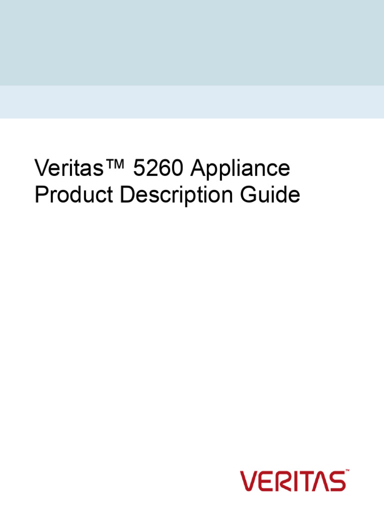 Veritas 5260 Appliance Product Description Guide | PDF | Computer Data ...
