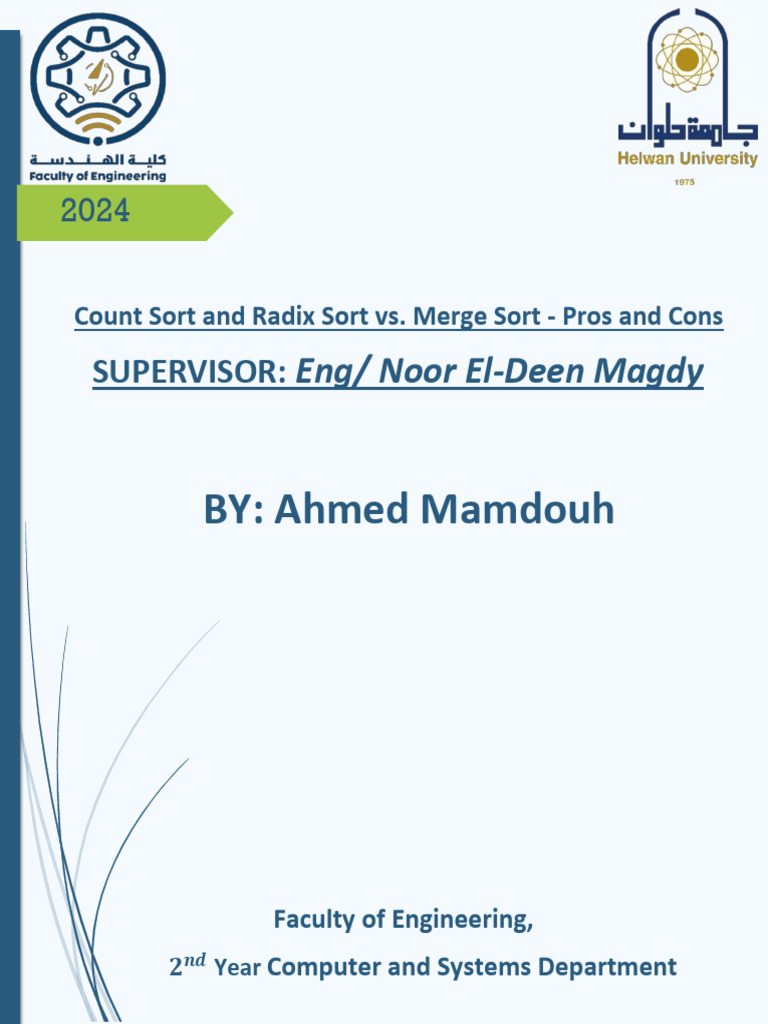 Count Sort And Radix Sort Vs Merge Sort Pros And Cons Pdf Software Engineering Applied