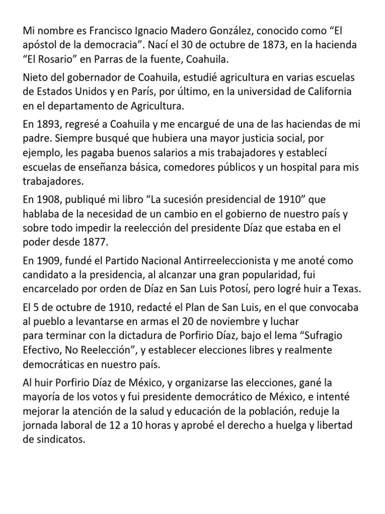 Francisco I. Madero: Líder de la Democracia | PDF