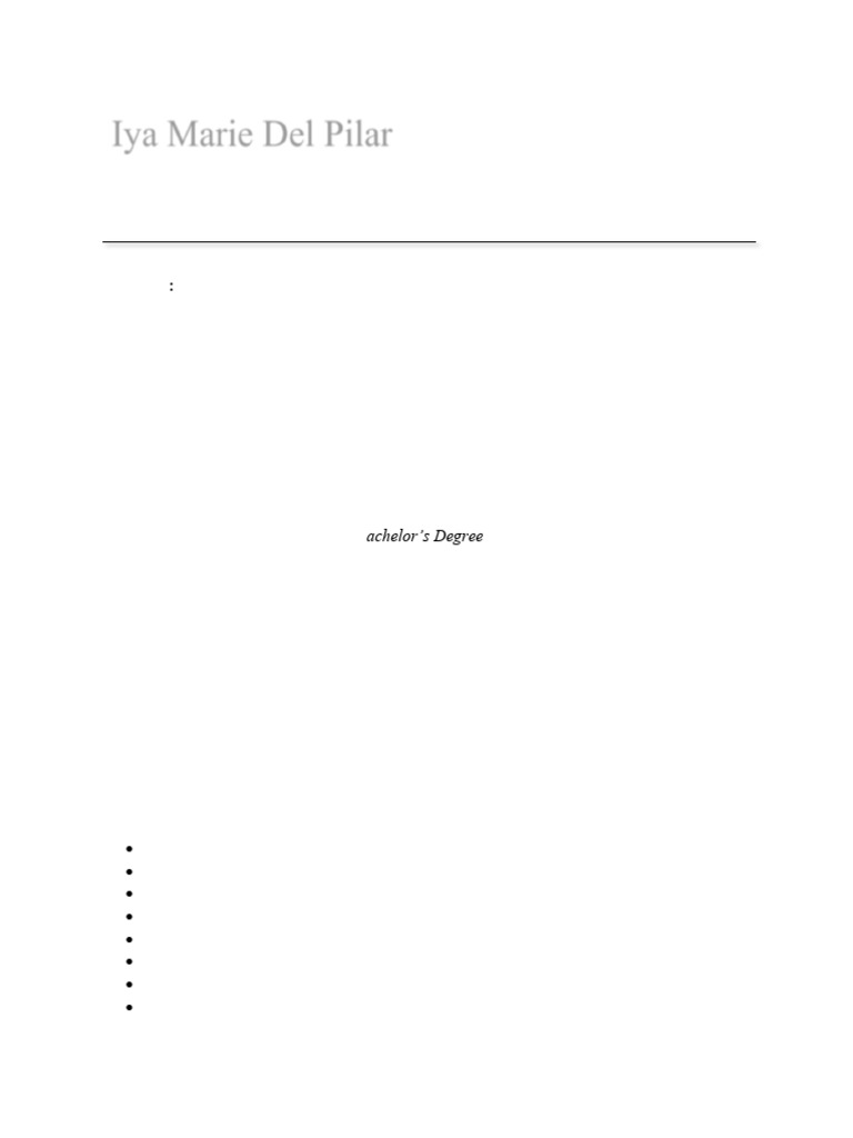 Del Pilar, Iya Marie Resume | PDF