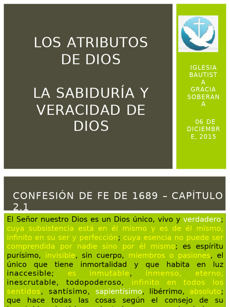 LOS ATRIBUTOS de DIOS Sabiduría y Veracidad de Dios | PDF | Verdad | Pecado