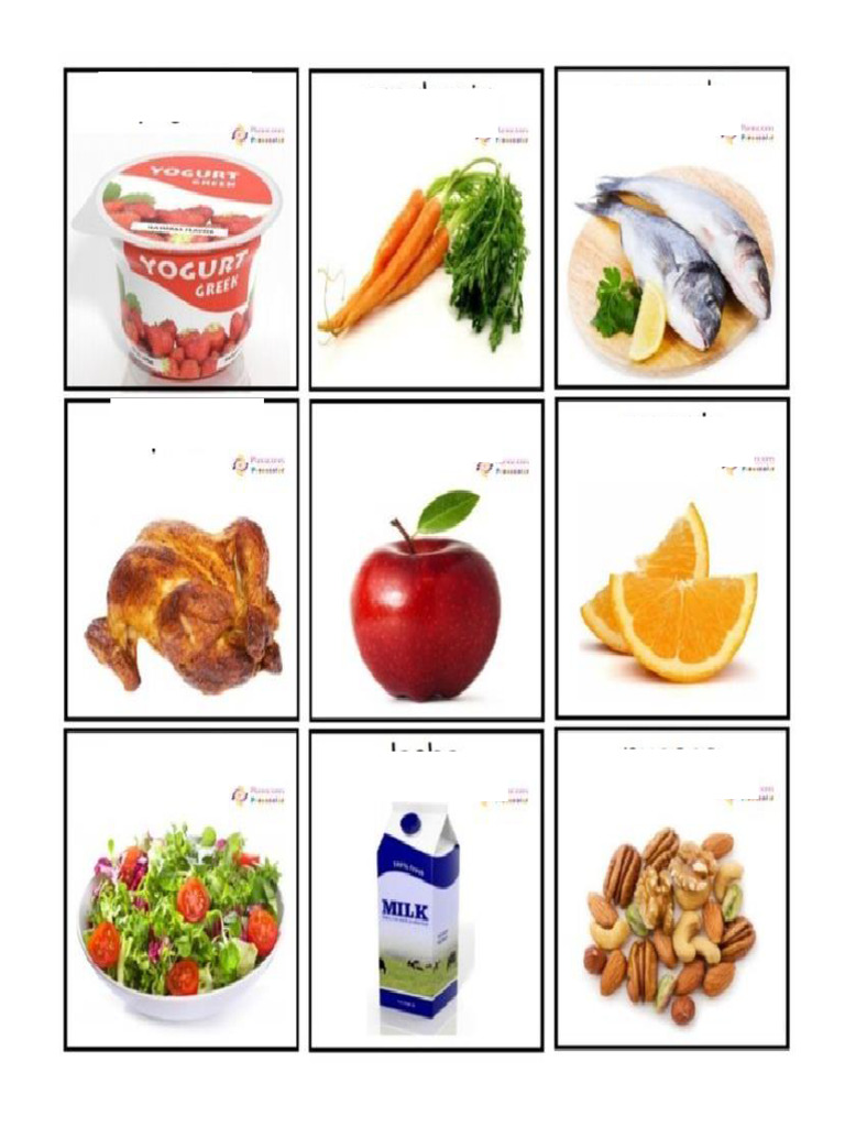 vocabulario comida sana y no sana | PDF