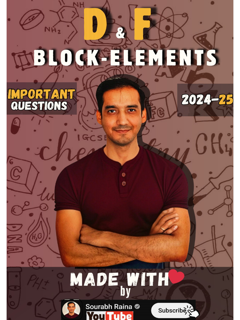 D and F Block Elements Important Questions | PDF