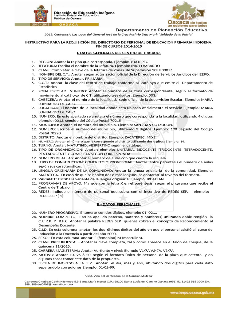 1 Instructivo Directorio de Personal | PDF | Etapas educativas