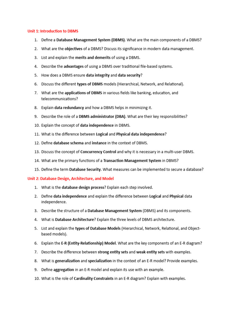DBMS Practice Questions | PDF | Relational Model | Databases