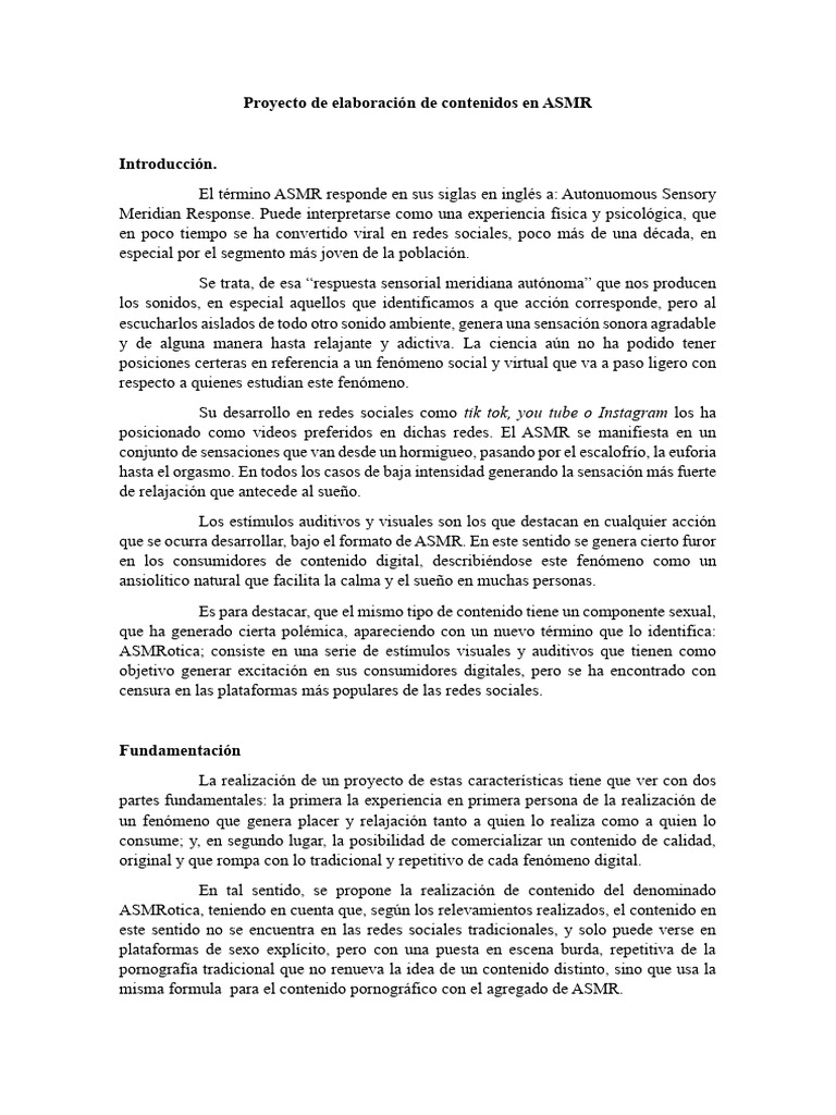 Proyecto de Contenido ASMRotica | PDF | Masturbación | La sexualidad humana
