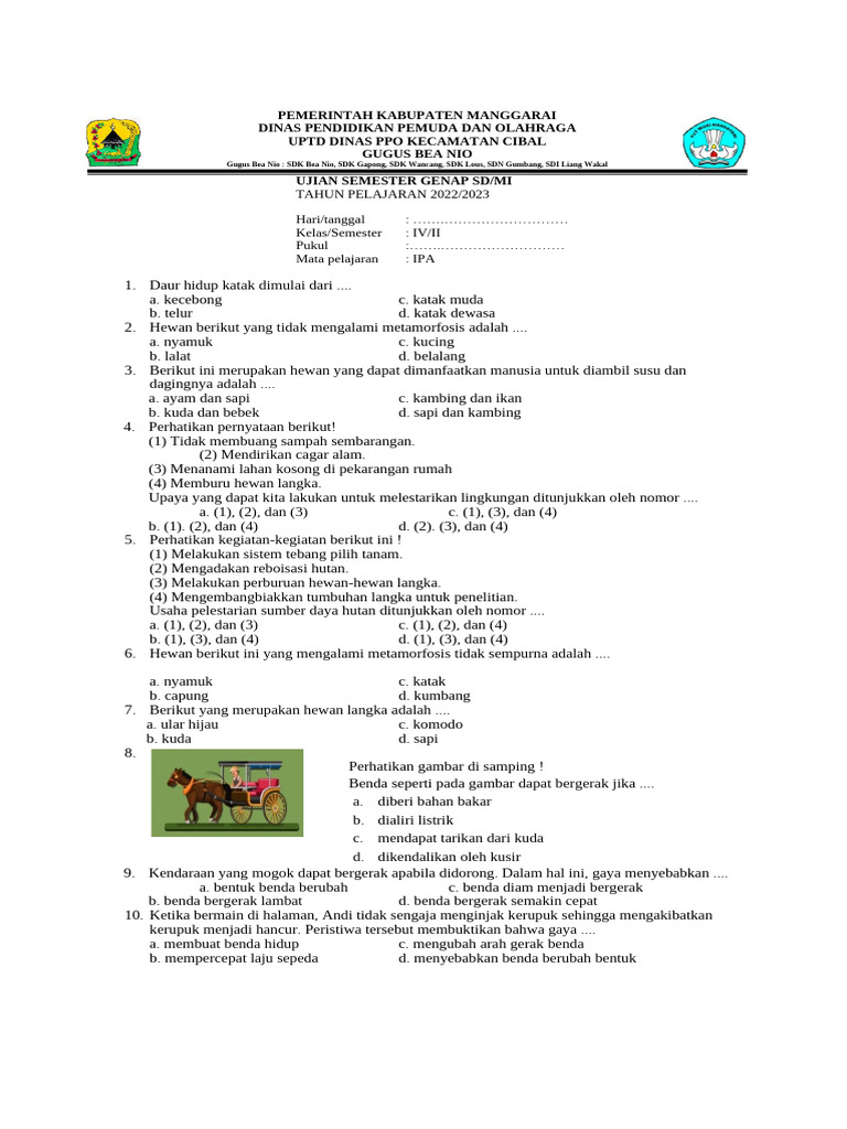 Soal Ipa Kelas IV | PDF