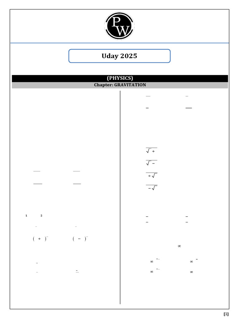660a7a278c82b1001851a12f - ## - Gravitation - Practice Sheet | PDF ...