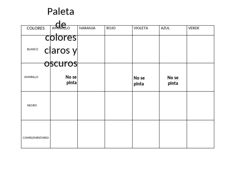Colores Claros y Oscuros | PDF
