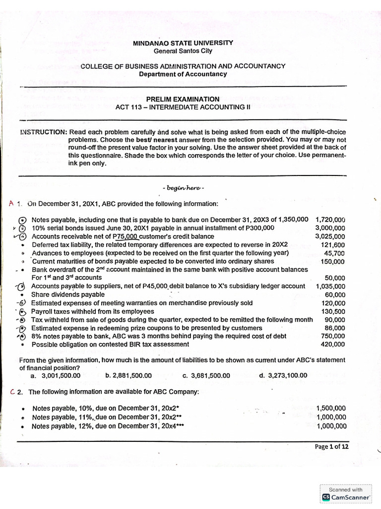 IA2 Prelim Exam | PDF