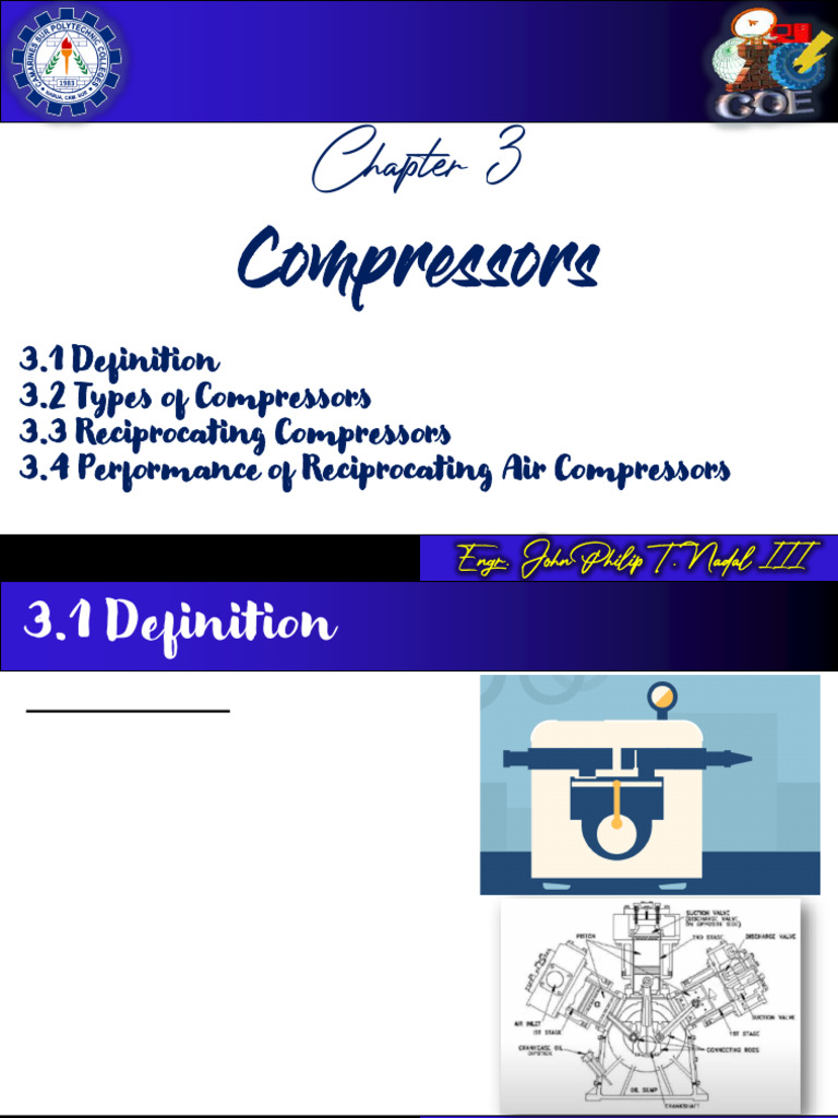 Chapter 3 - Compressors (Part 1) | PDF | Piston | Liquids