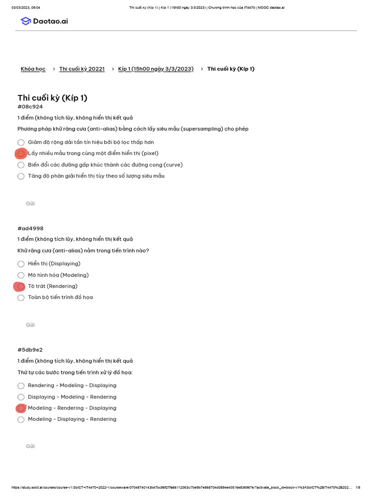 Thi cuối kỳ Kíp 1 - Kíp 1 15h00 ngày 3 - 3 - 2023 - Chương trình học ...