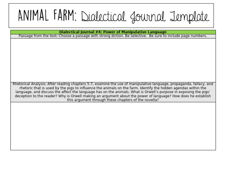 AF Dialectical Journal Template #4 | PDF