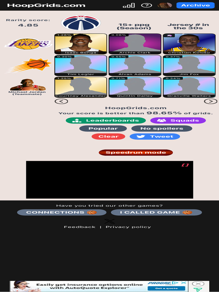 HoopGrids Daily NBA Grid Game | PDF