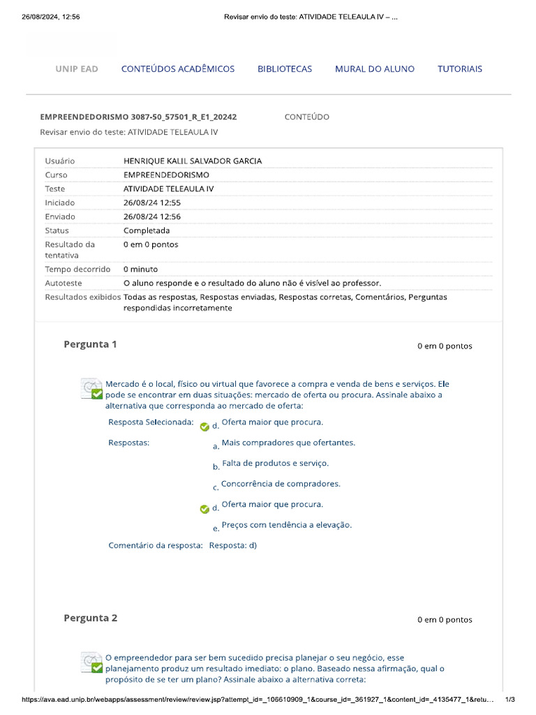 Empreendedorismo - Teleaula IIII | PDF