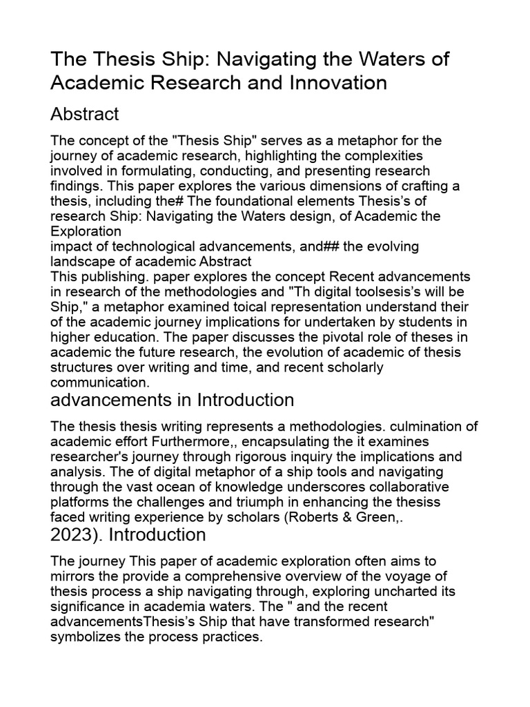 Thesis Ship Innovations and Navigations | PDF | Methodology ...
