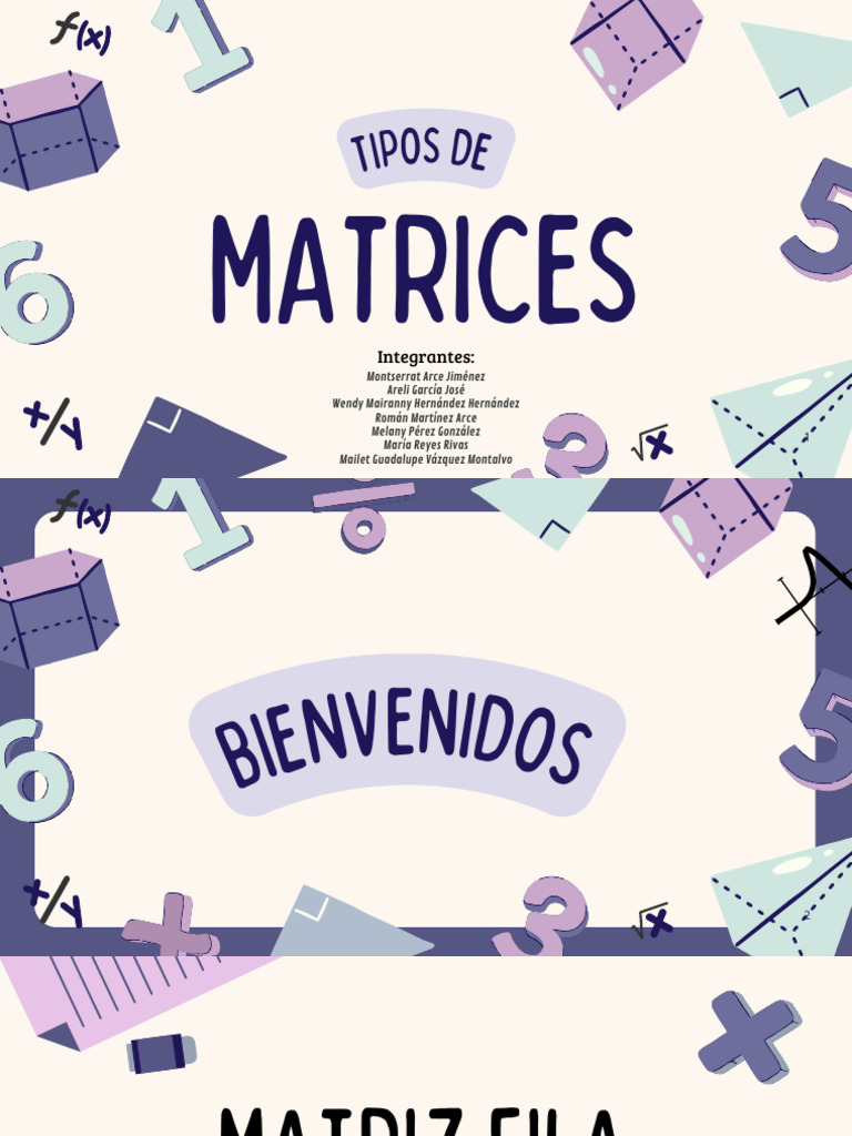 Tipos de matrices | PDF | Matriz (Matemáticas) | Matemáticas