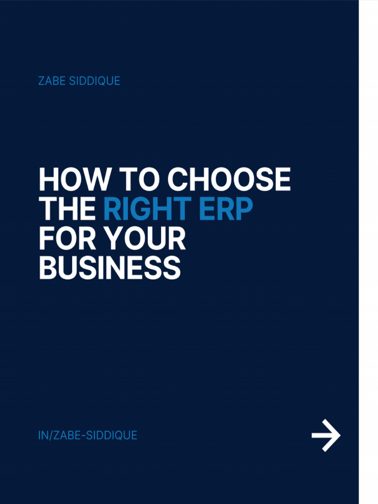How To Choose The Right ERP For Your Business | PDF