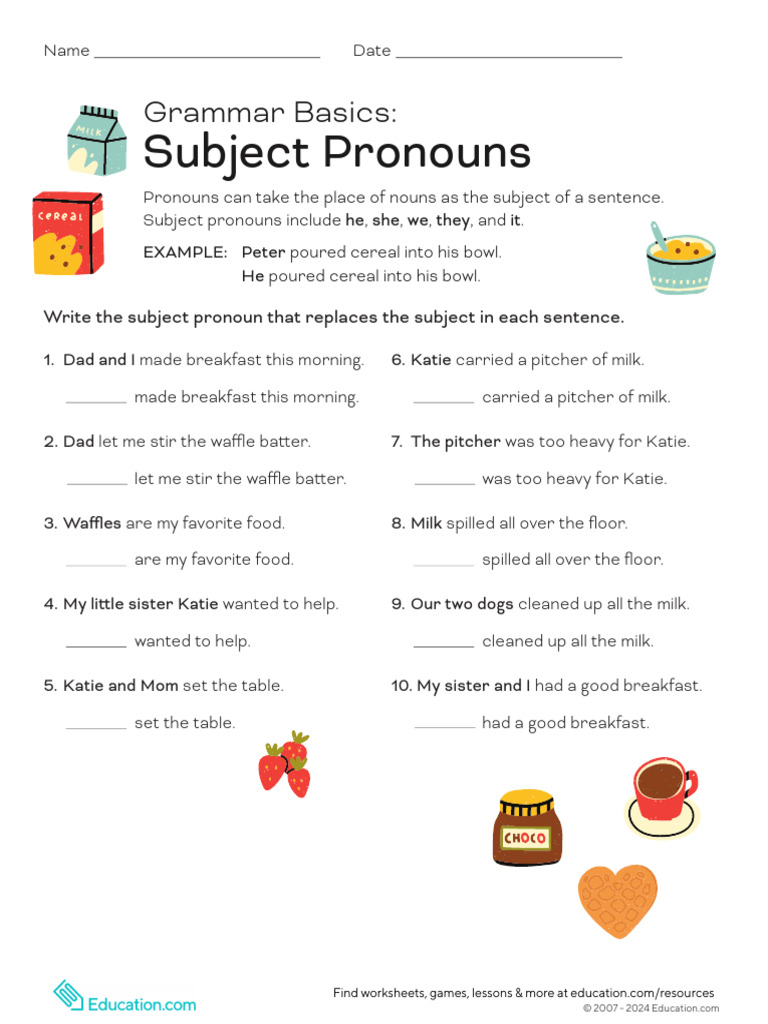 Grammar Basics Subject Pronouns | PDF