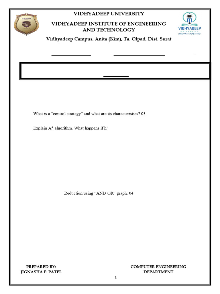 AI Assignment-1 UNIT-I&II | PDF