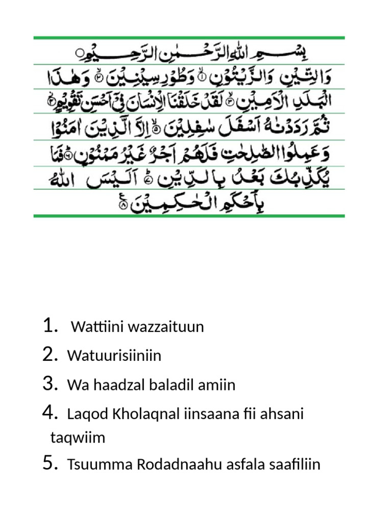 Surah at Tin Bacaan Lafal | PDF