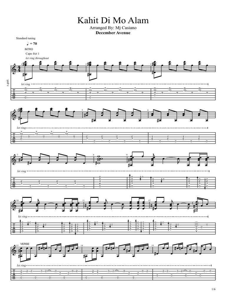 Kahit Di Mo Alam Guitar Tab | PDF | European Musical Instruments ...