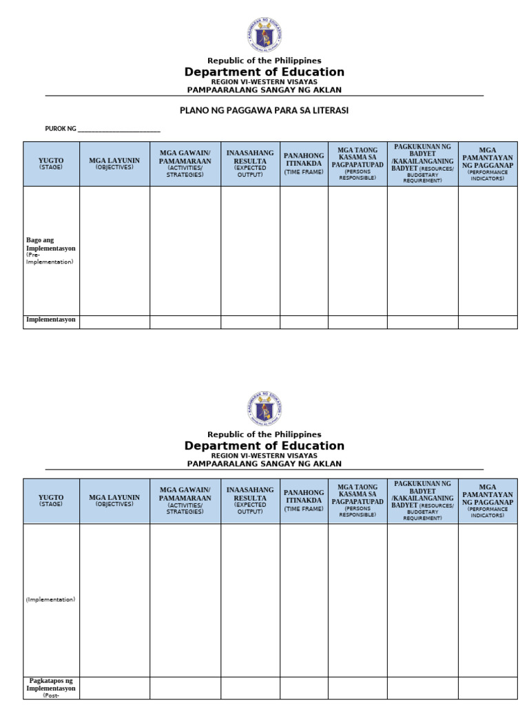 Plano NG Paggawa Filipino | PDF