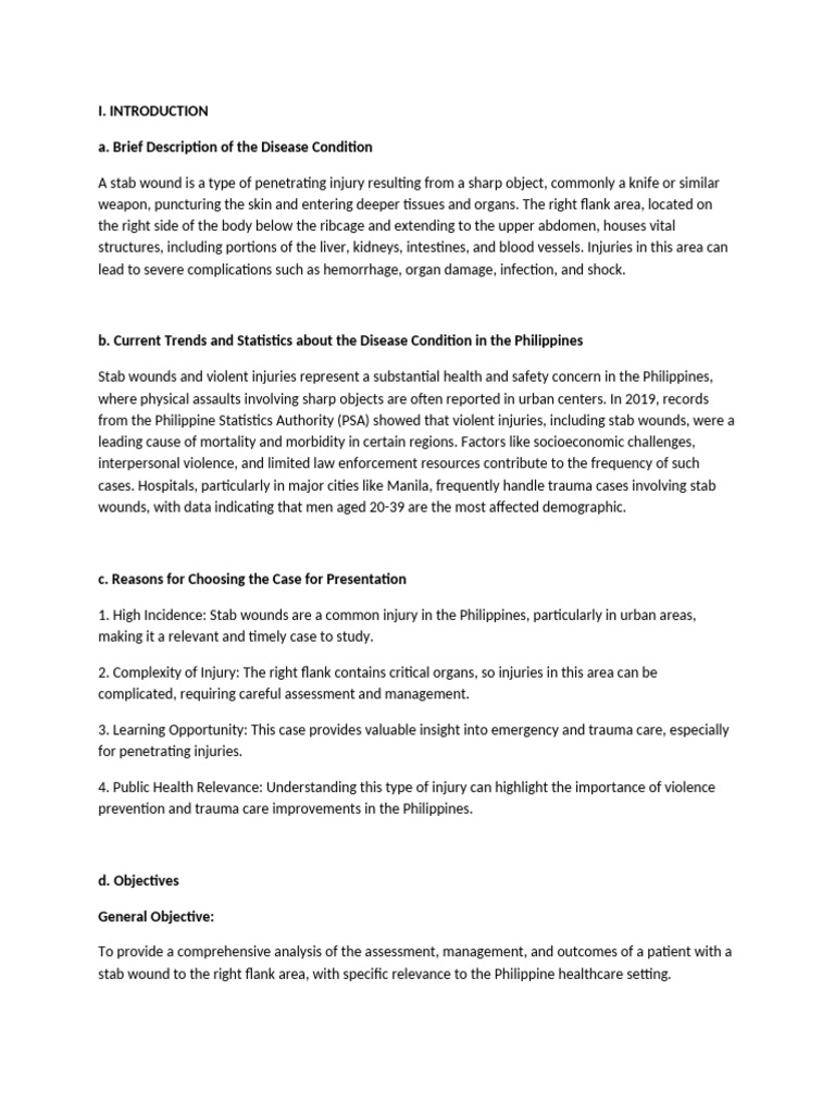 Stab Wound Intro Drug Study | PDF | Dose (Biochemistry) | Chemistry