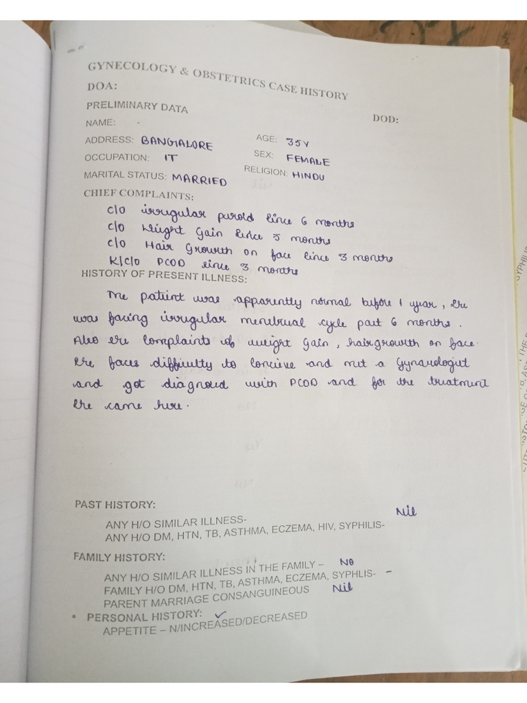 Obg Case Sheet | PDF