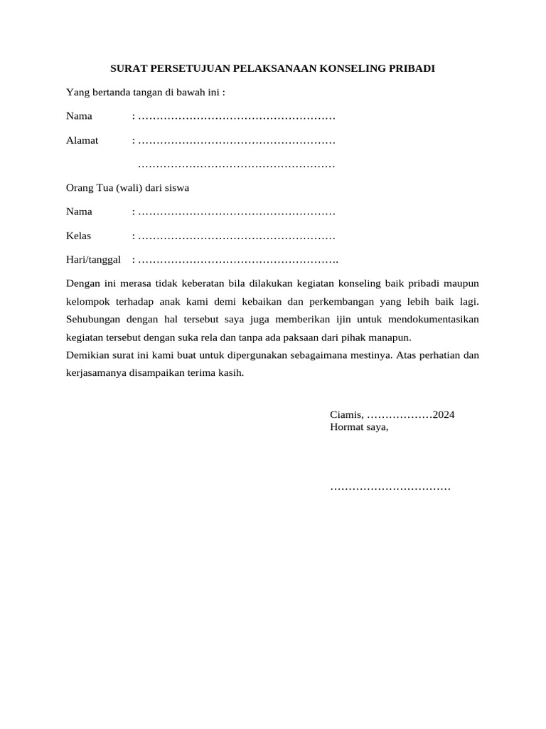 ijin ORTU konseling | PDF