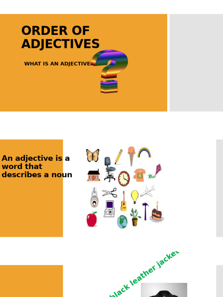 Order of Adjectives UP | PDF | Adjective | Languages