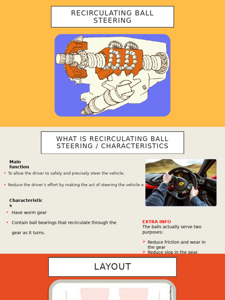 Recirculating Ball Steering | PDF | Steering | Gear