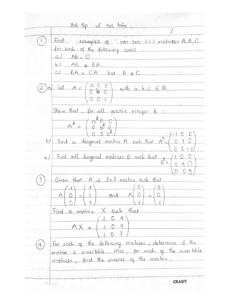 Exercise2_matrix | PDF