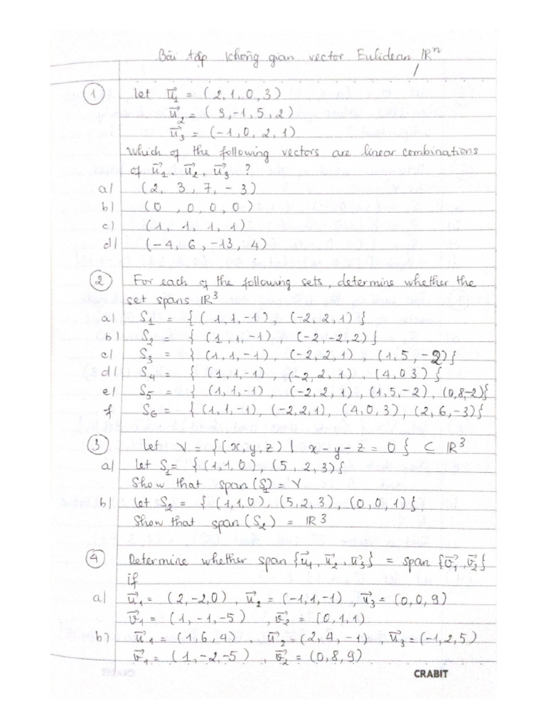 Exercise3 Vector Space | PDF
