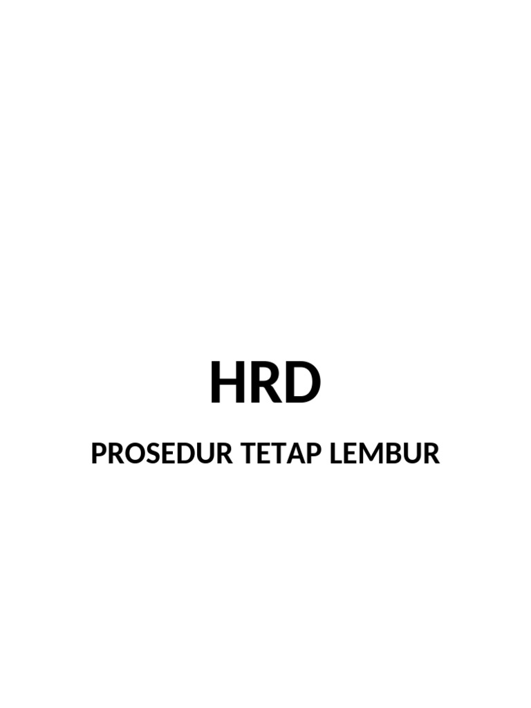 Bag 23 HRD Protap Lembur | PDF