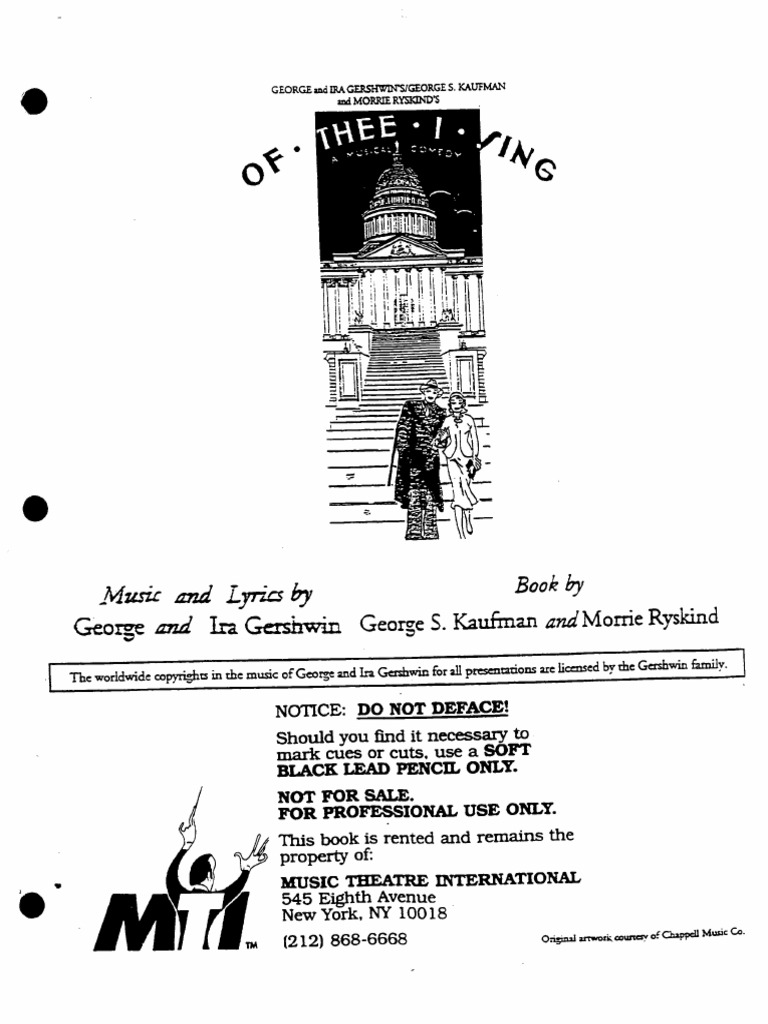 Of Thee I Sing (Musical) | PDF