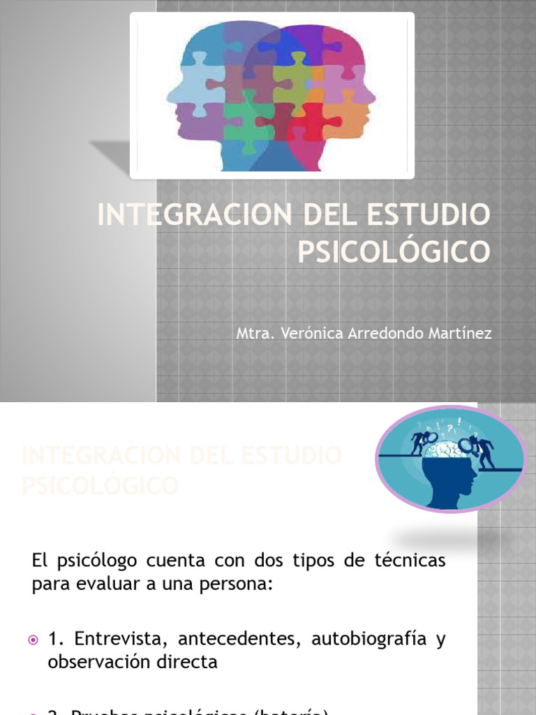 INTEGRACION DEL ESTUDIO PSICOL-GICO.pptx | PDF | Sicología | Ciencia cognitiva