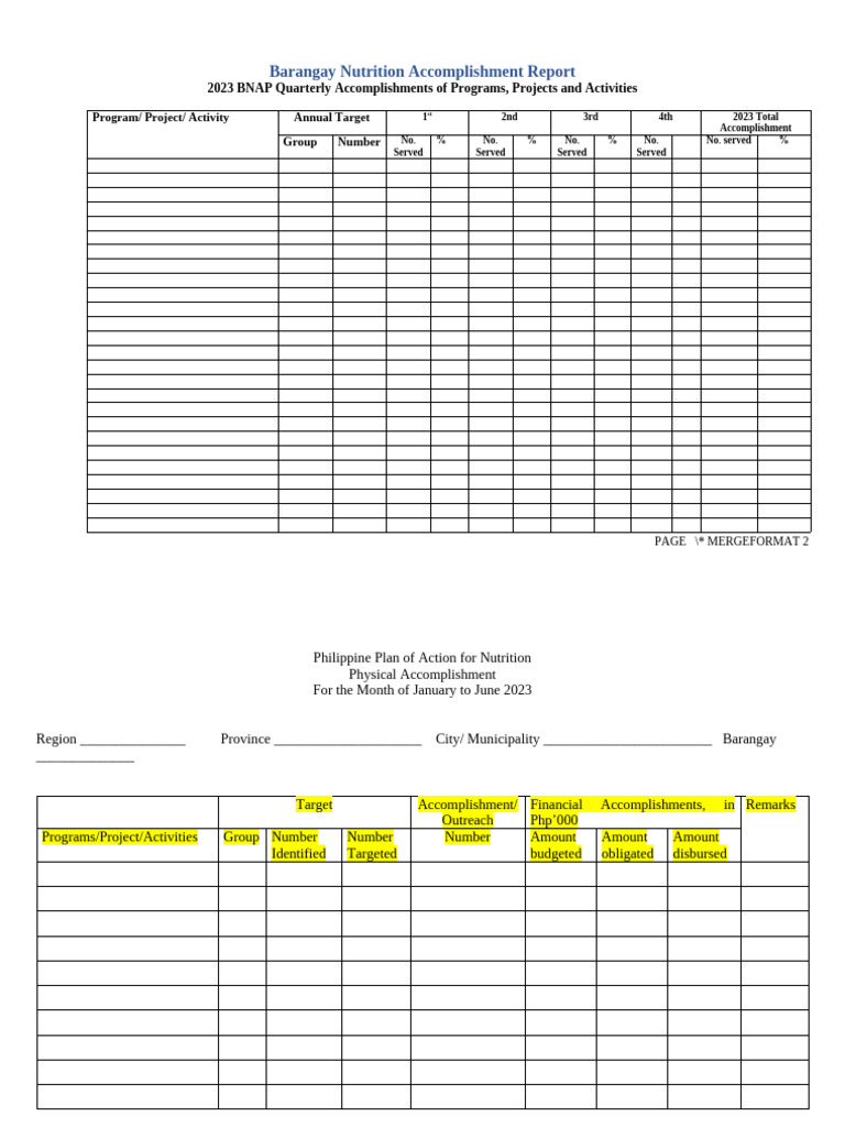 Accomplishment-Reports | PDF