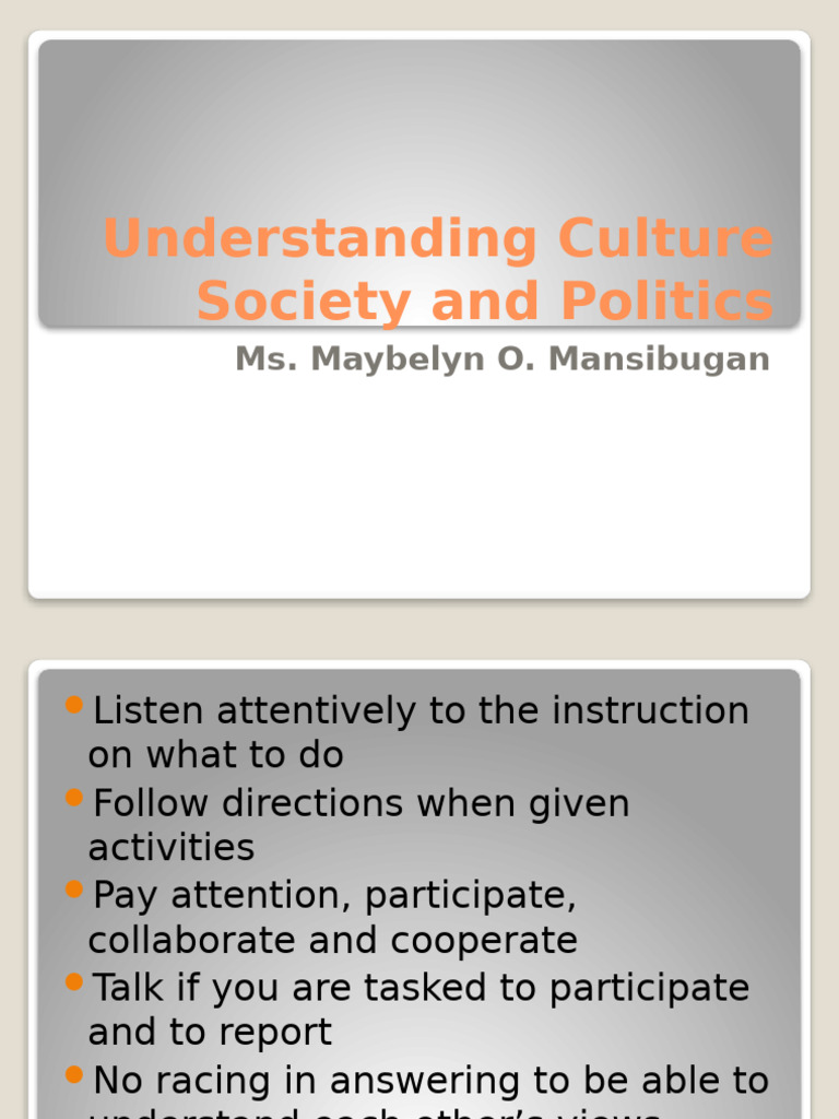 Understanding-Culture-Society-and-Politics | PDF | Social Psychology ...