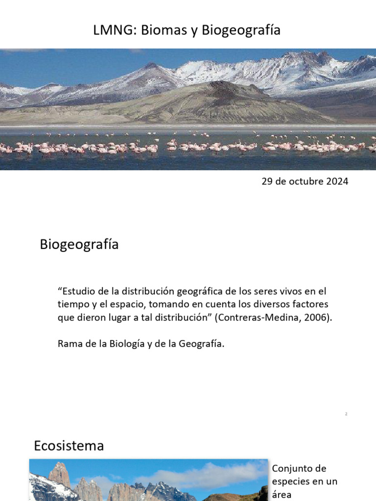 LMNG 2024 - Biomas y Biogeografía | PDF | Ecosistema | Ecología