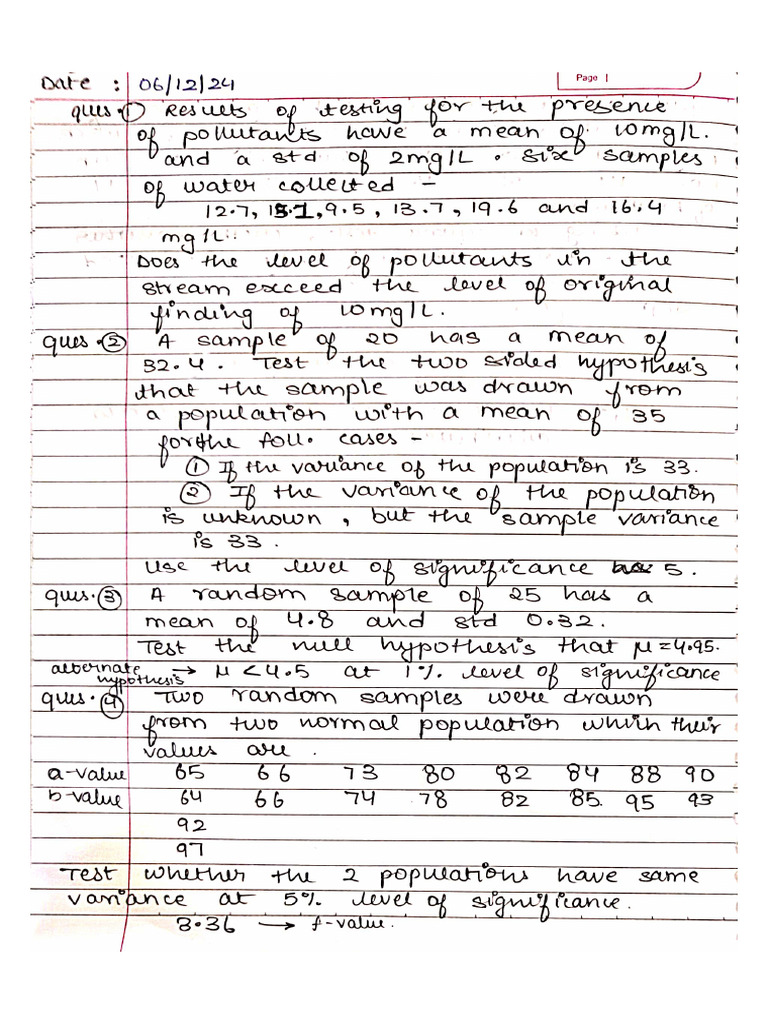 Small Sample Test | PDF