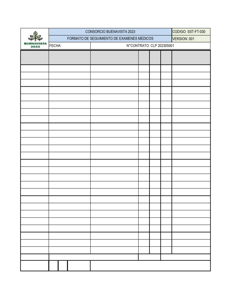 SST-FT-030 Formato seguimiento examenes medicos - YA | PDF