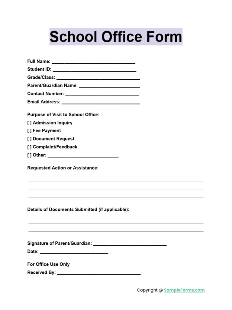 School Office Form | PDF