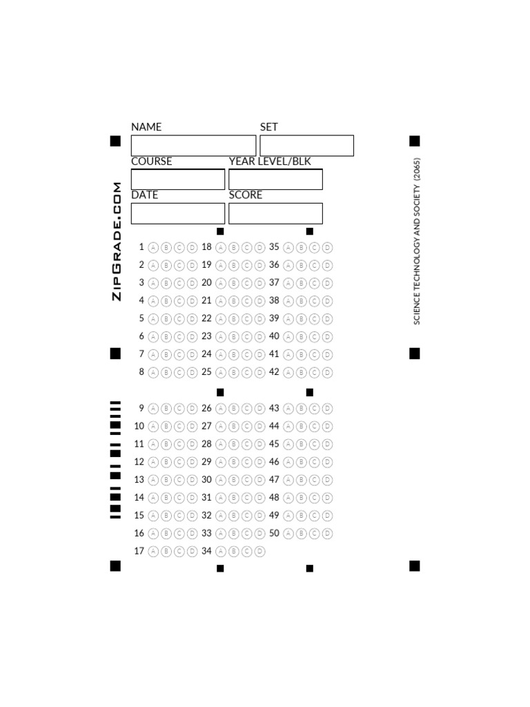 STS Answer Sheet | PDF
