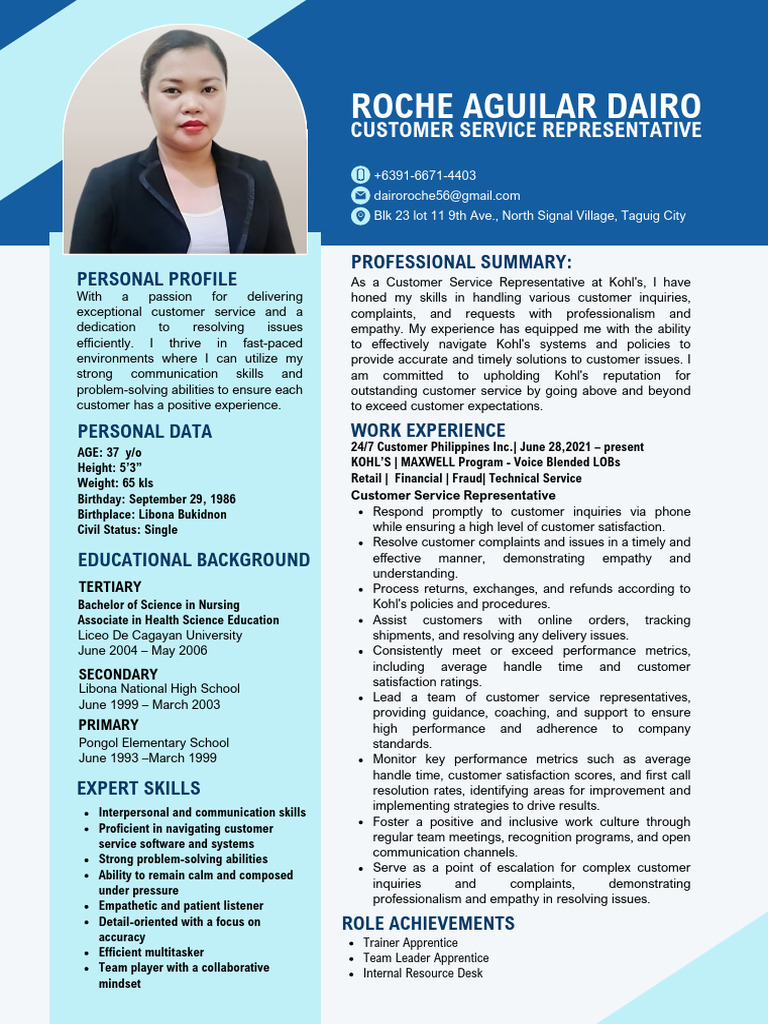 Roche Aguilar Dairo Cv Resume | PDF