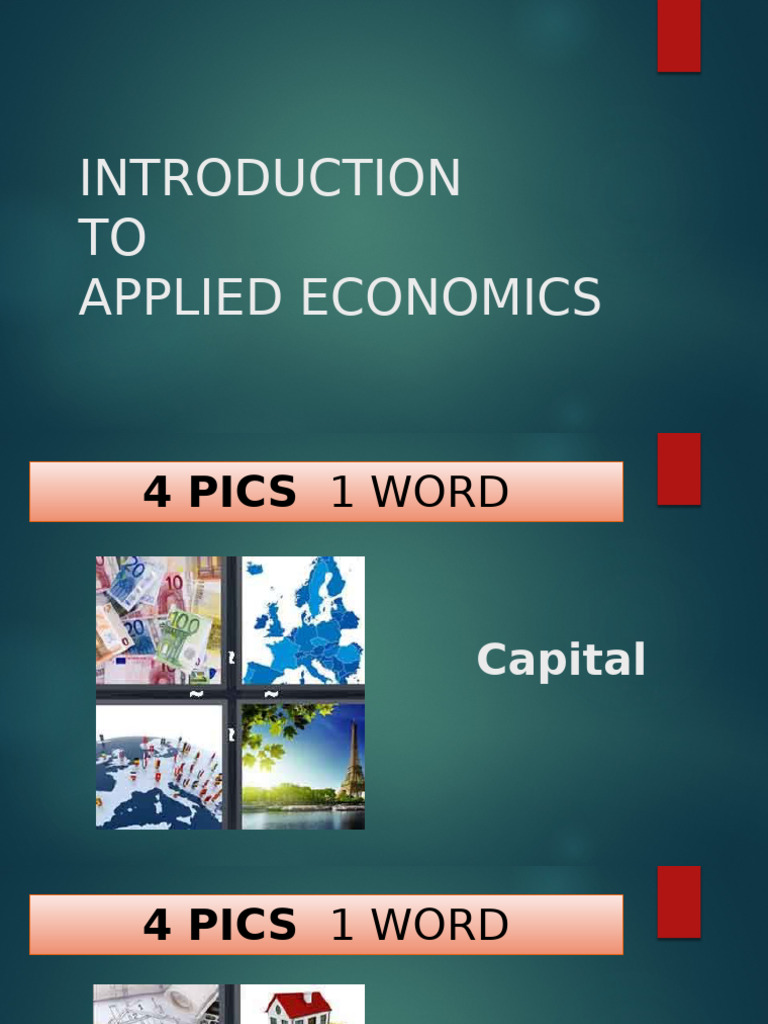 Introduction to Applied Economics Concepts | PDF