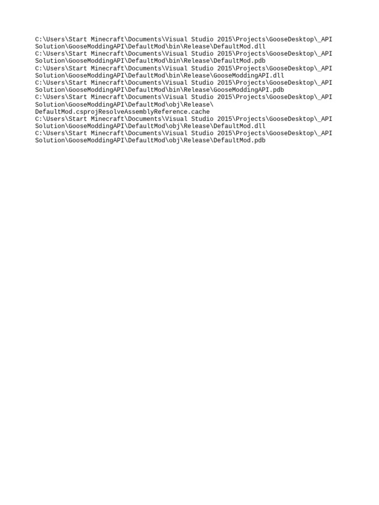 DefaultMod.csproj.FileListAbsolute | PDF DefaultMod.csproj.FileListAbsolute | PDF