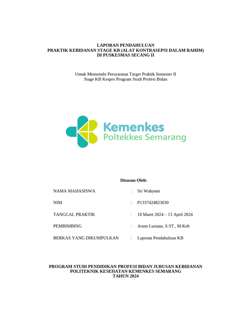 LP KB Iud - Sri Wahyuni | PDF